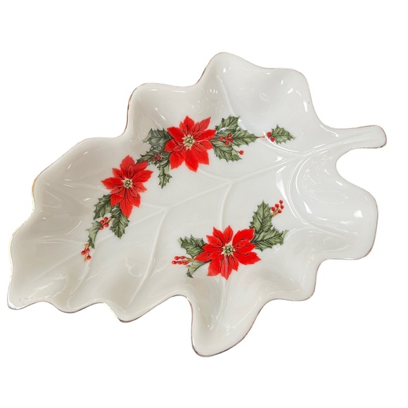 Lefton | Holiday | Vintage Lefton China Christmas Poinsettia Holly ...